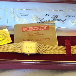 Vintage Dufonte Lucien Piccard Gold Tone Women's Watch With Box - Etsy