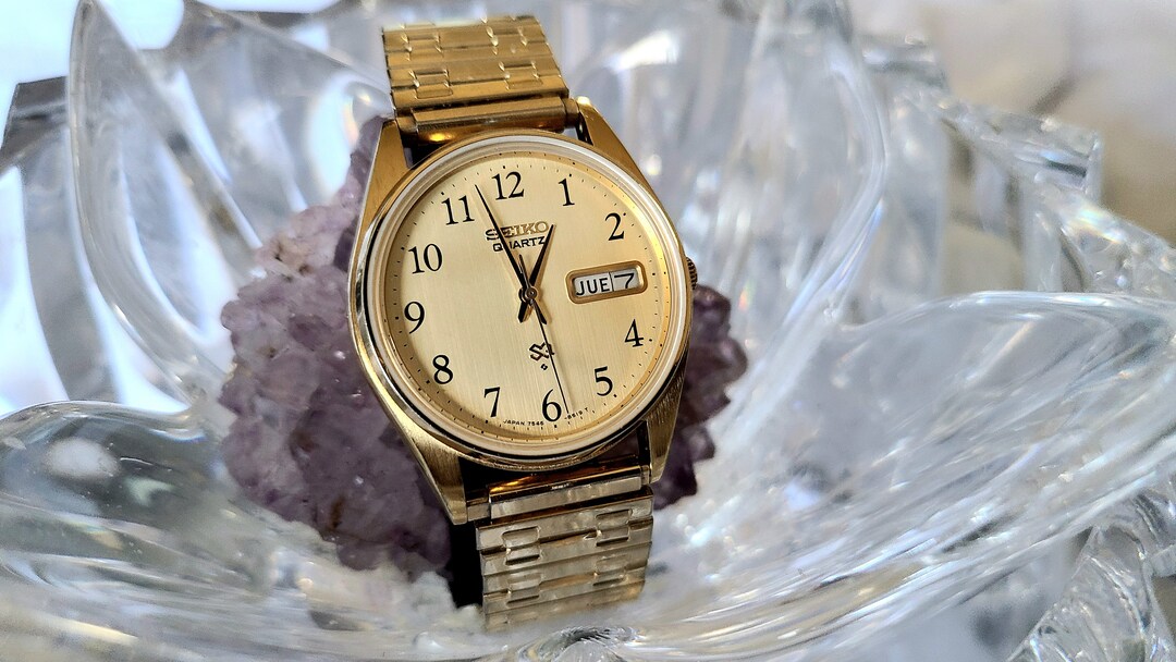 VINTAGE SEIKO 70s 4 Jewel Stepper Motor Quartz Men's Watch 7546-8519 - Etsy