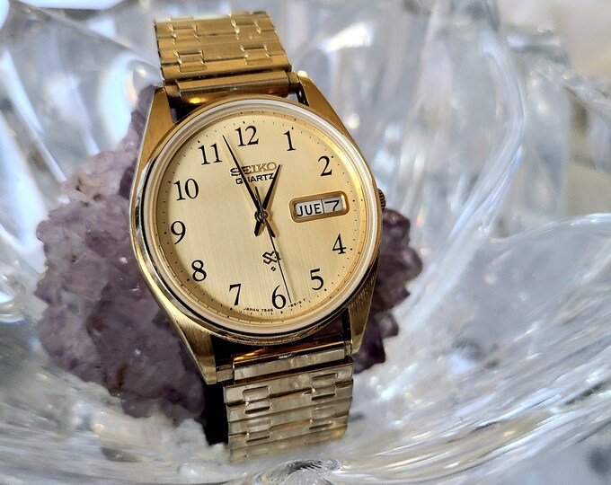 VINTAGE SEIKO 70s 4 Jewel Stepper Motor Quartz Men's Watch 7546-8519 - Etsy