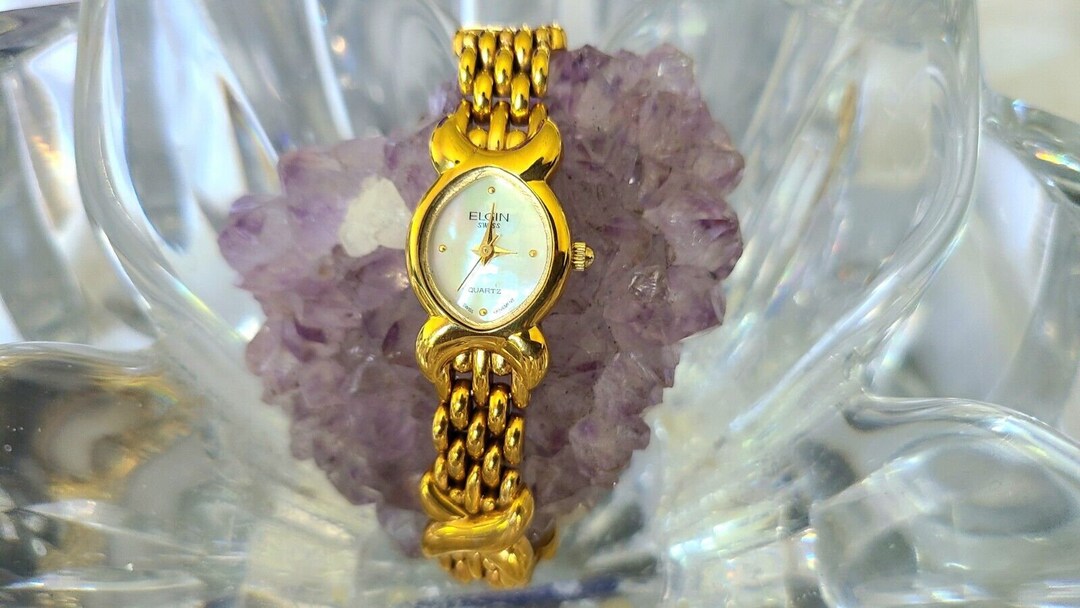 ELGIN Swiss 6 Jewel Quartz Mother of Pearl Dial Women's Watch - Etsy