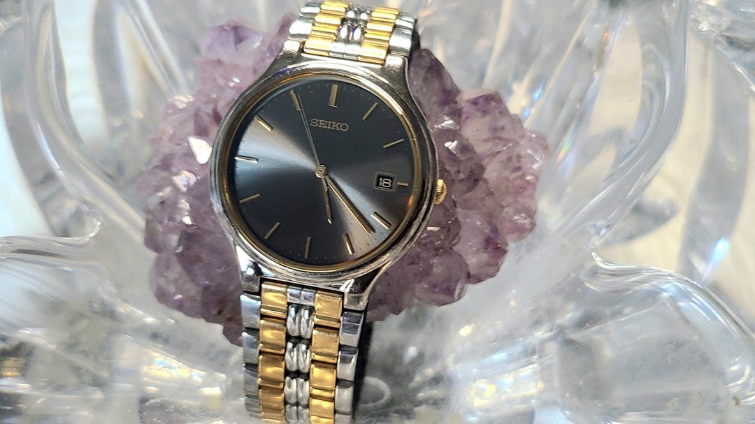 Vintage Seiko Gray Dial Two-tone Day Date Men's Watch - Etsy
