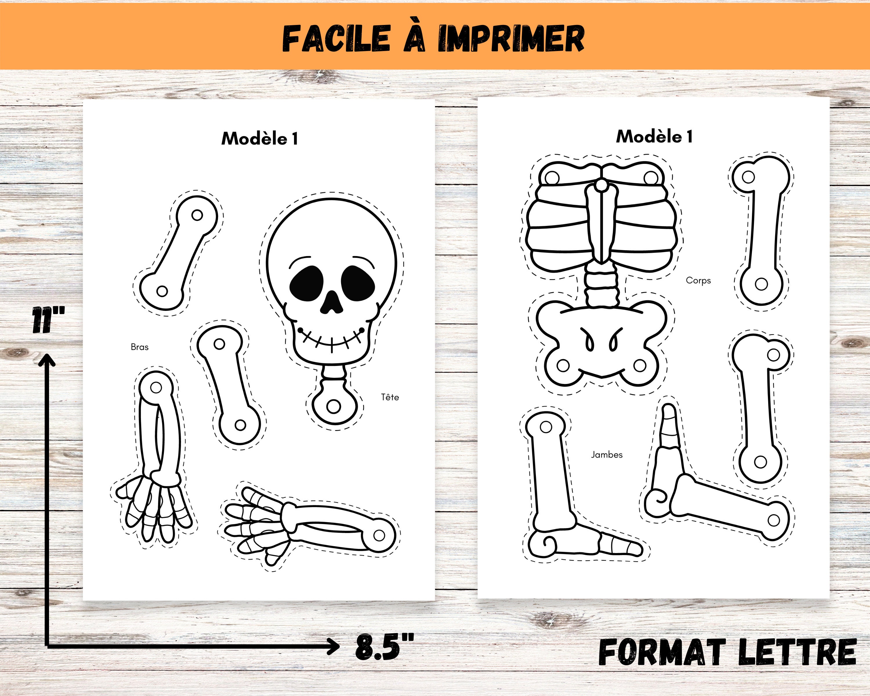 Make an Articulated Skeleton, Halloween Crafts for Children, DIY ...