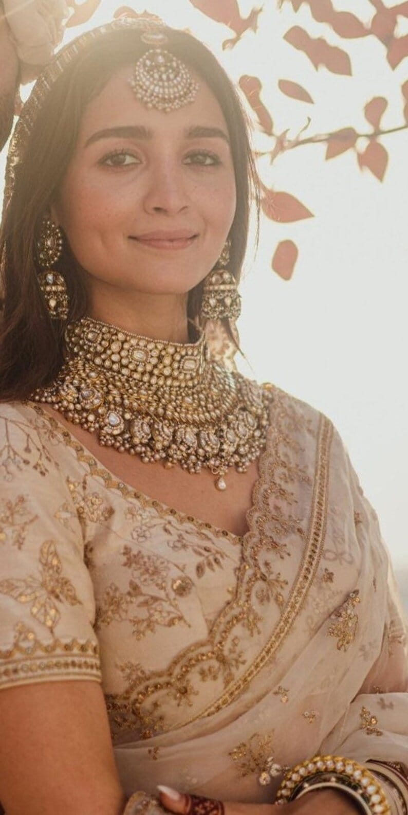 Sabyasachi Alia Bhatt Wedding Jadau Kundan Polki Choker Necklace and Earrings,sabyasachi Jewelry ...