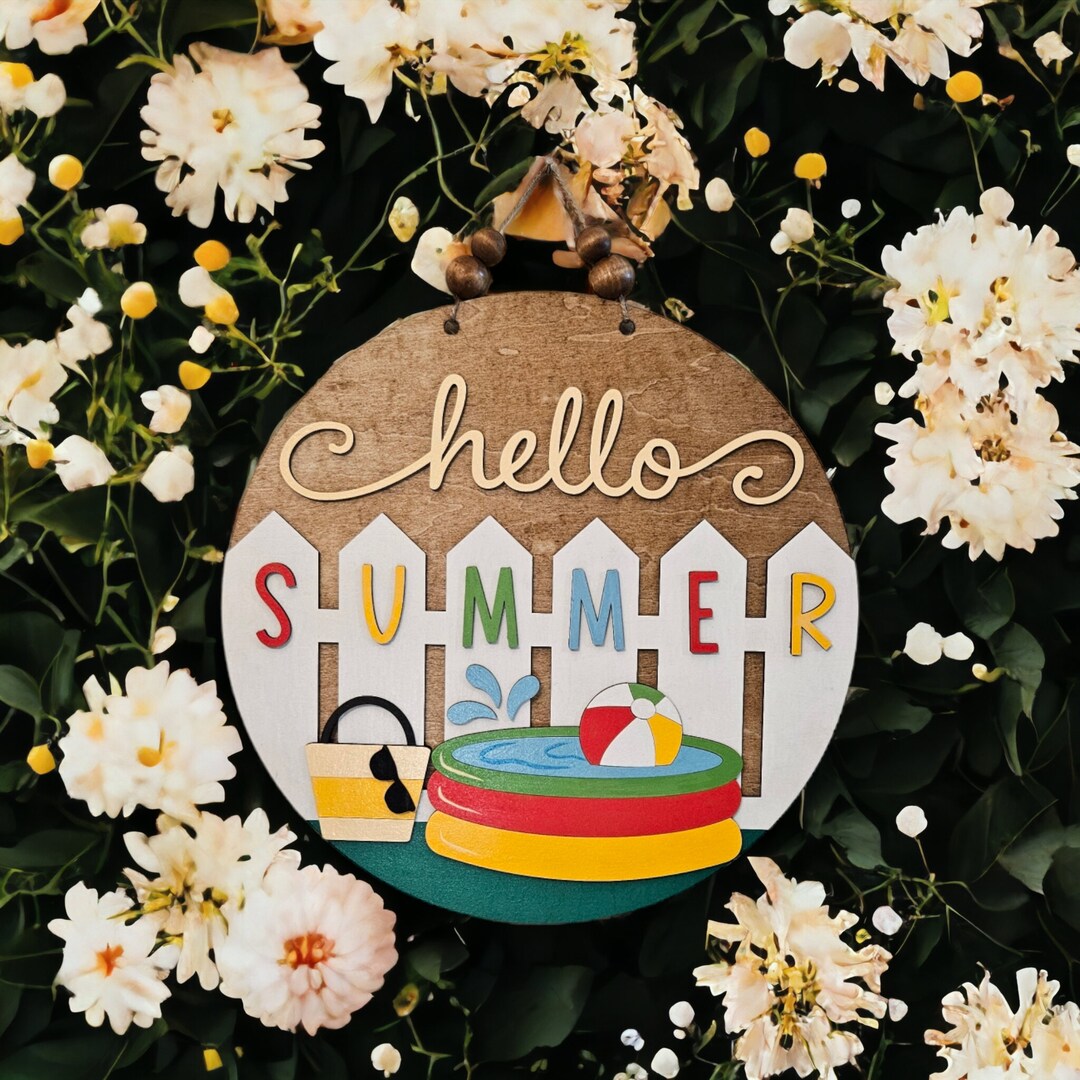 Hello Summer - Wooden Door Hanger - Etsy