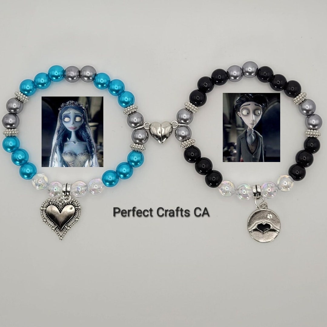 Corpse Bride Set of Two Matching Couple Bracelets, Victor and Emily ...