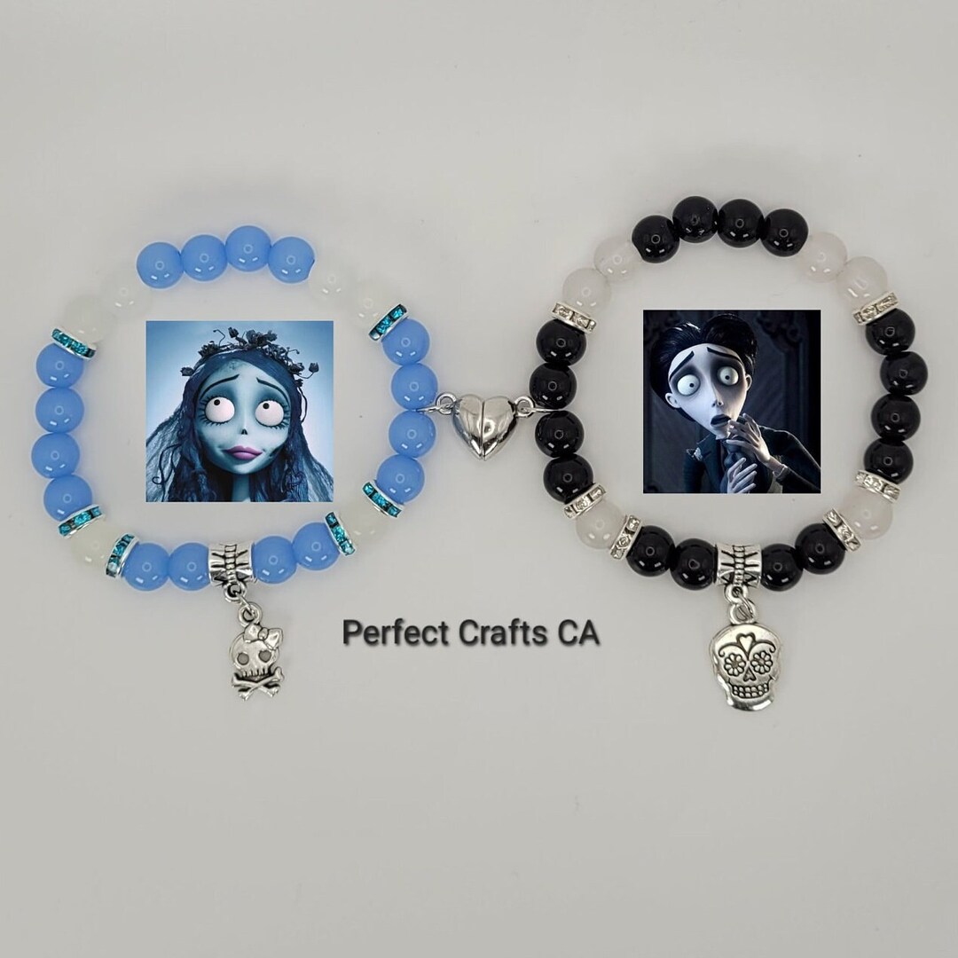 Corpse Bride Set of Two Matching Couple Bracelets, Victor and Emily ...
