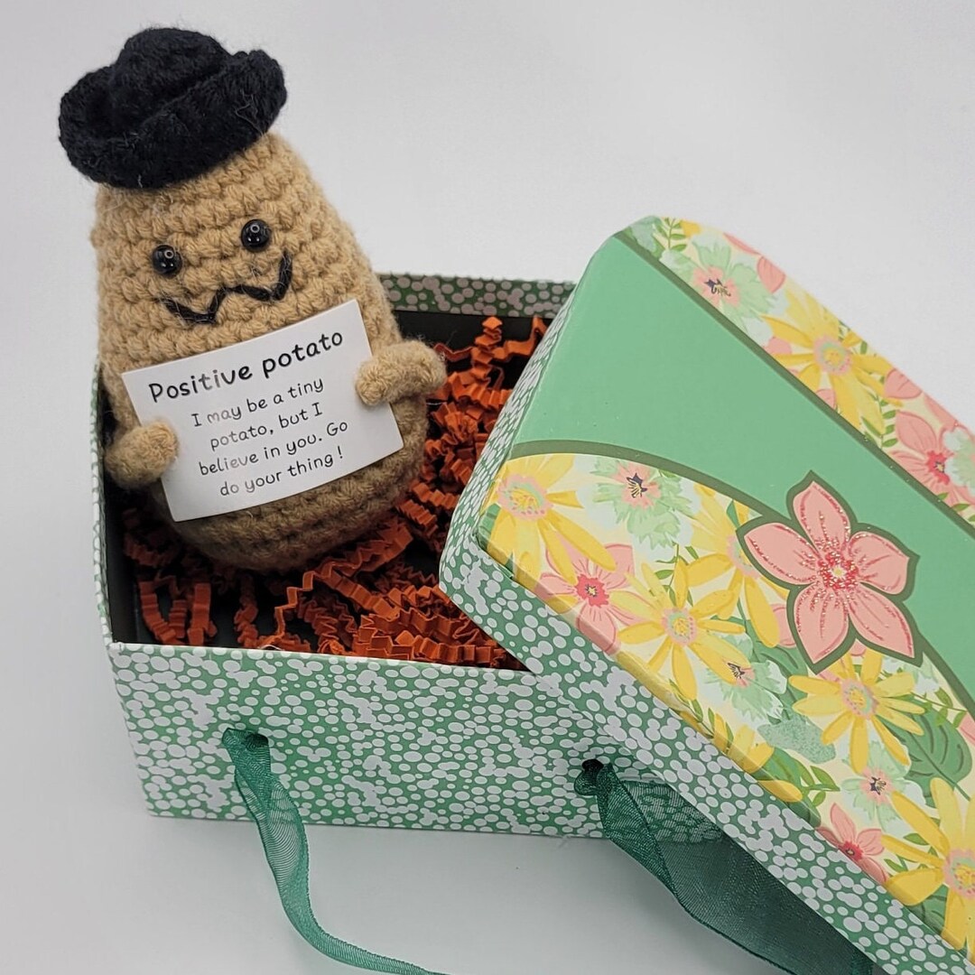 Crochet Emotional Support Gift, Handmade Crochet,positive Potato ...