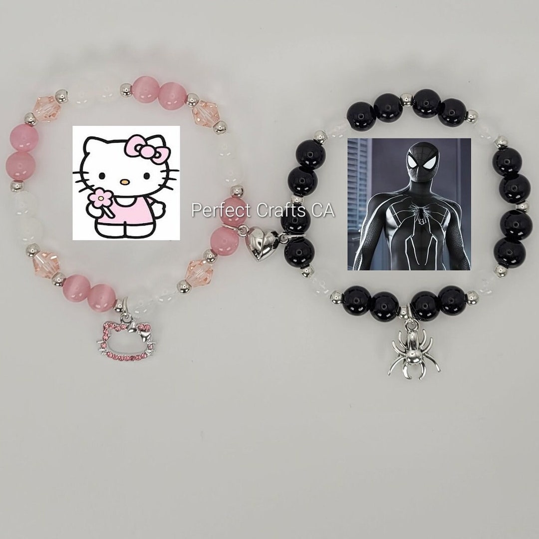 Hello Kittyspiderman Matching Couple Bracelets, Friendship Bracelets ...