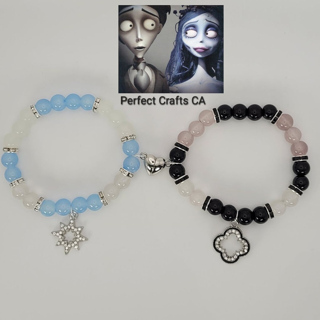 Corpse Bride Set of Two Matching Couple Bracelets, Victor and Emily ...