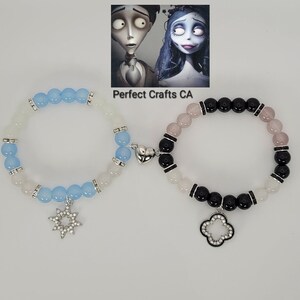 Corpse Bride Set of Two Matching Couple Bracelets, Victor and Emily Couple Bracelets - Etsy