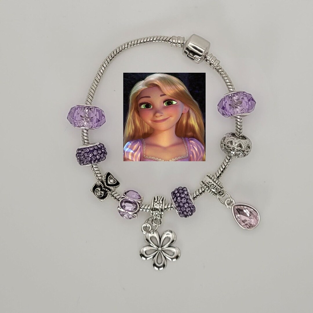 Rapunzel Silver Charm Bracelet - Etsy
