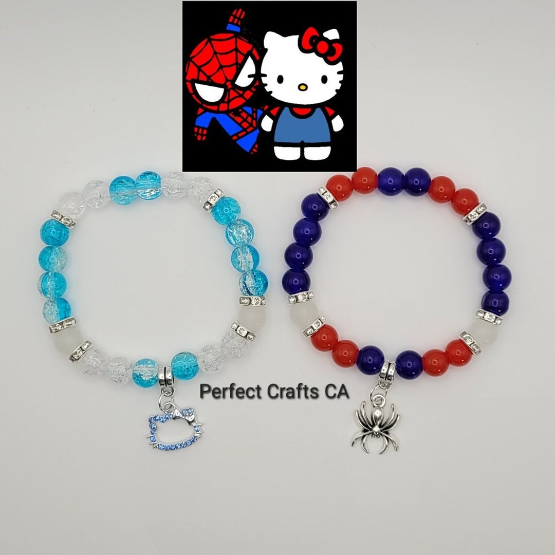 Hello Kitty Spiderman Matching Couple Bracelets Friendship - Etsy Australia