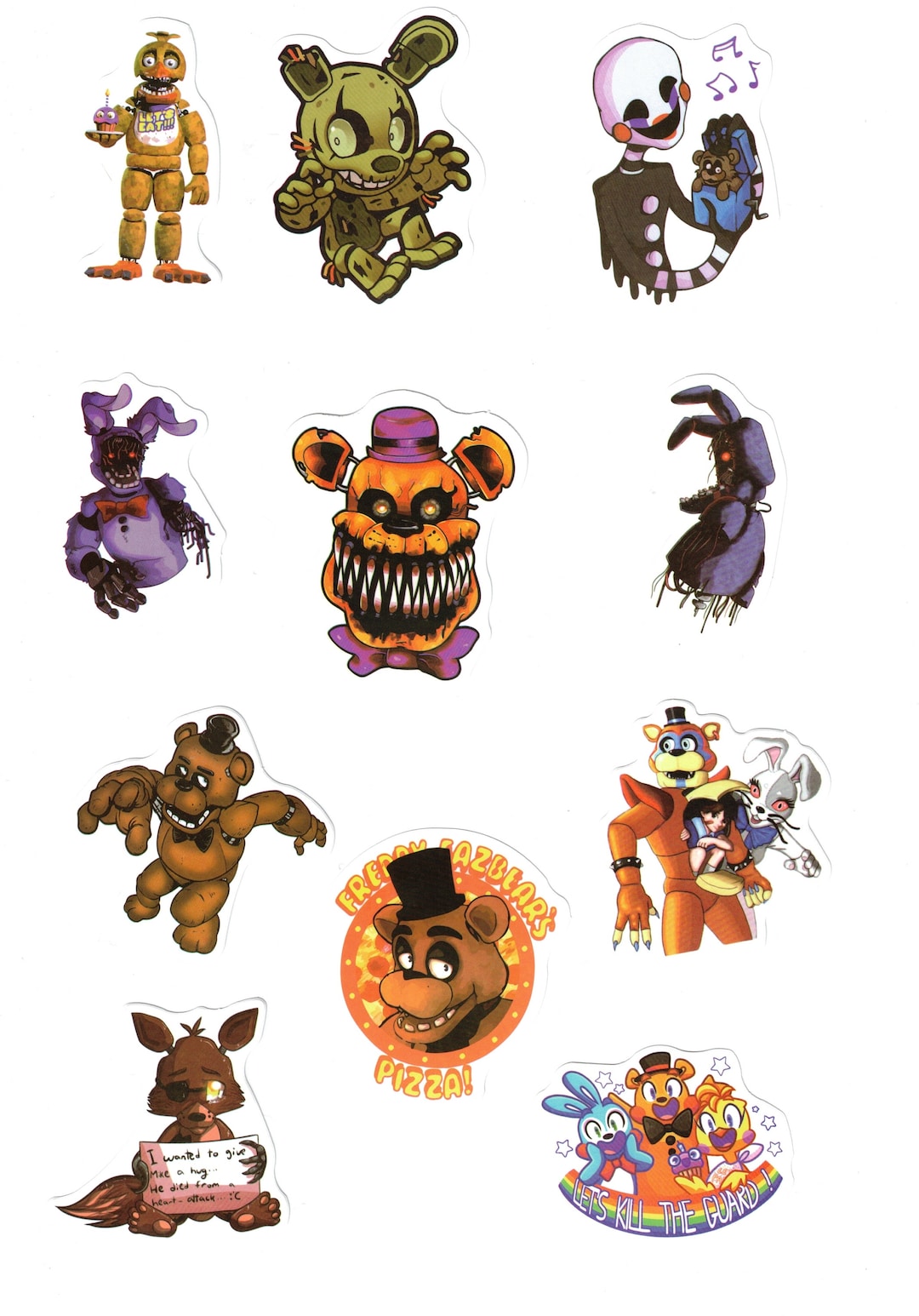 FNAF Stickers Cartoon Stickers Gift for Birthday Party - Etsy