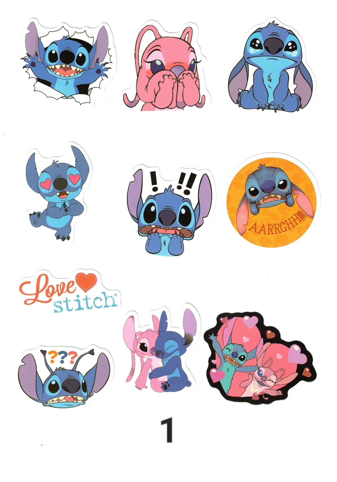 Stitch and Angel Stickers Cartoon Stickers Gift for - Etsy