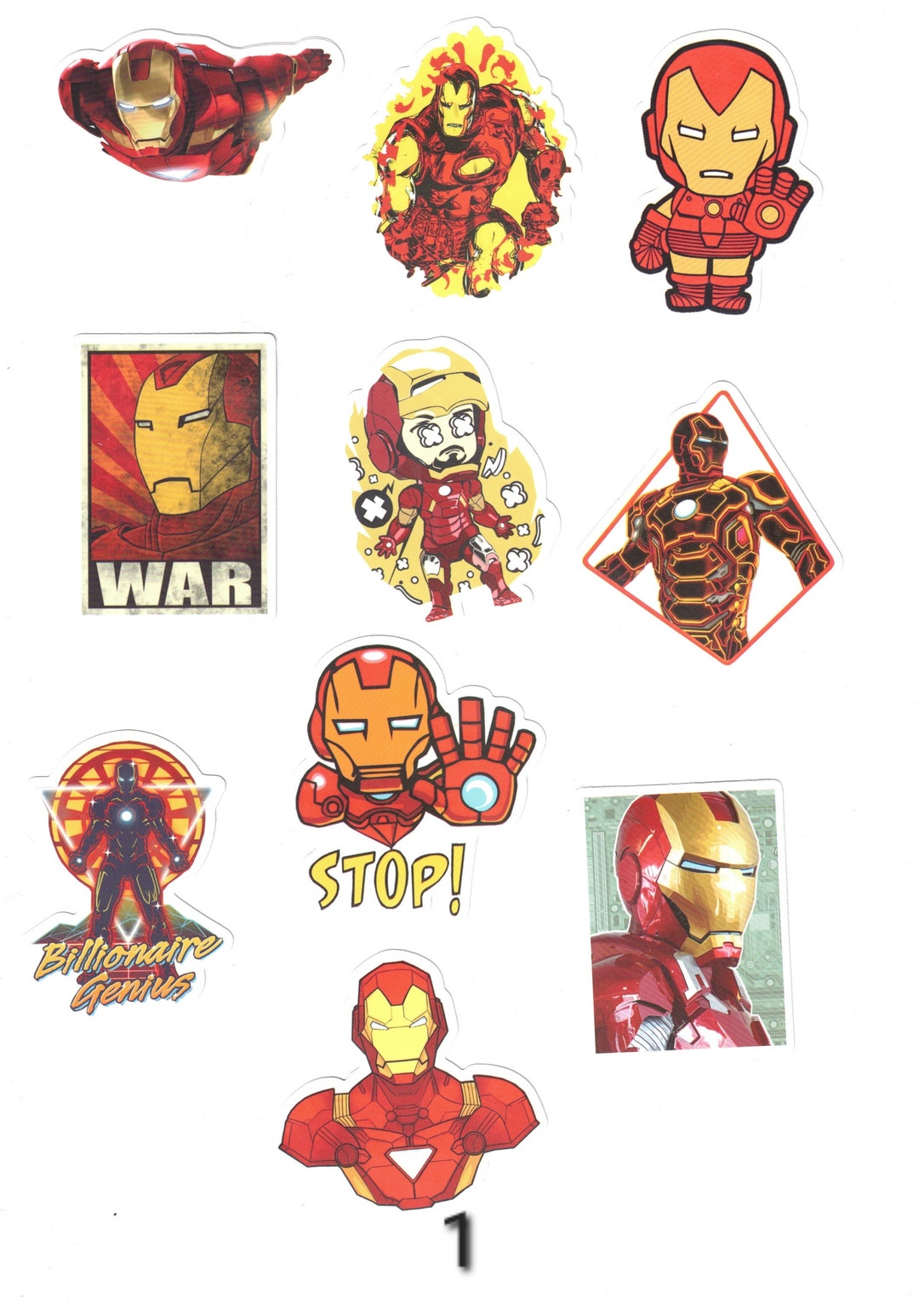 Iron Man Stickers Cartoon Stickers Gift for Birthday Party - Etsy