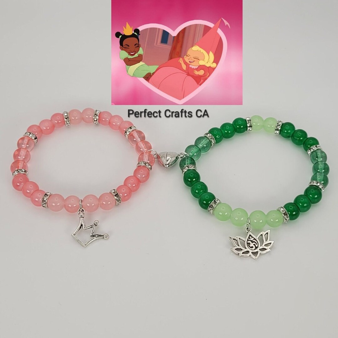 Set of 2 Matching Cartoon Bracelets Tiana and Lottie - Etsy