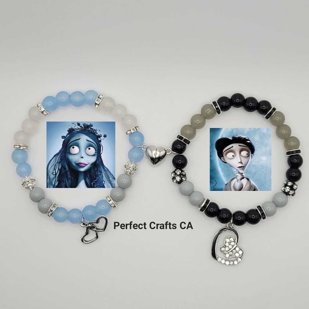 Corpse Bride Set of Two Matching Couple Bracelets, Victor and Emily ...