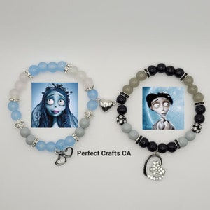 Corpse Bride Set of Two Matching Couple Bracelets, Victor and Emily Couple Bracelets - Etsy
