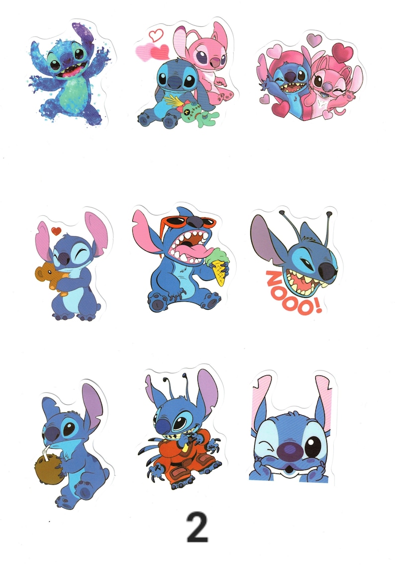 Stitch and Angel Stickers Cartoon Stickers Gift for - Etsy