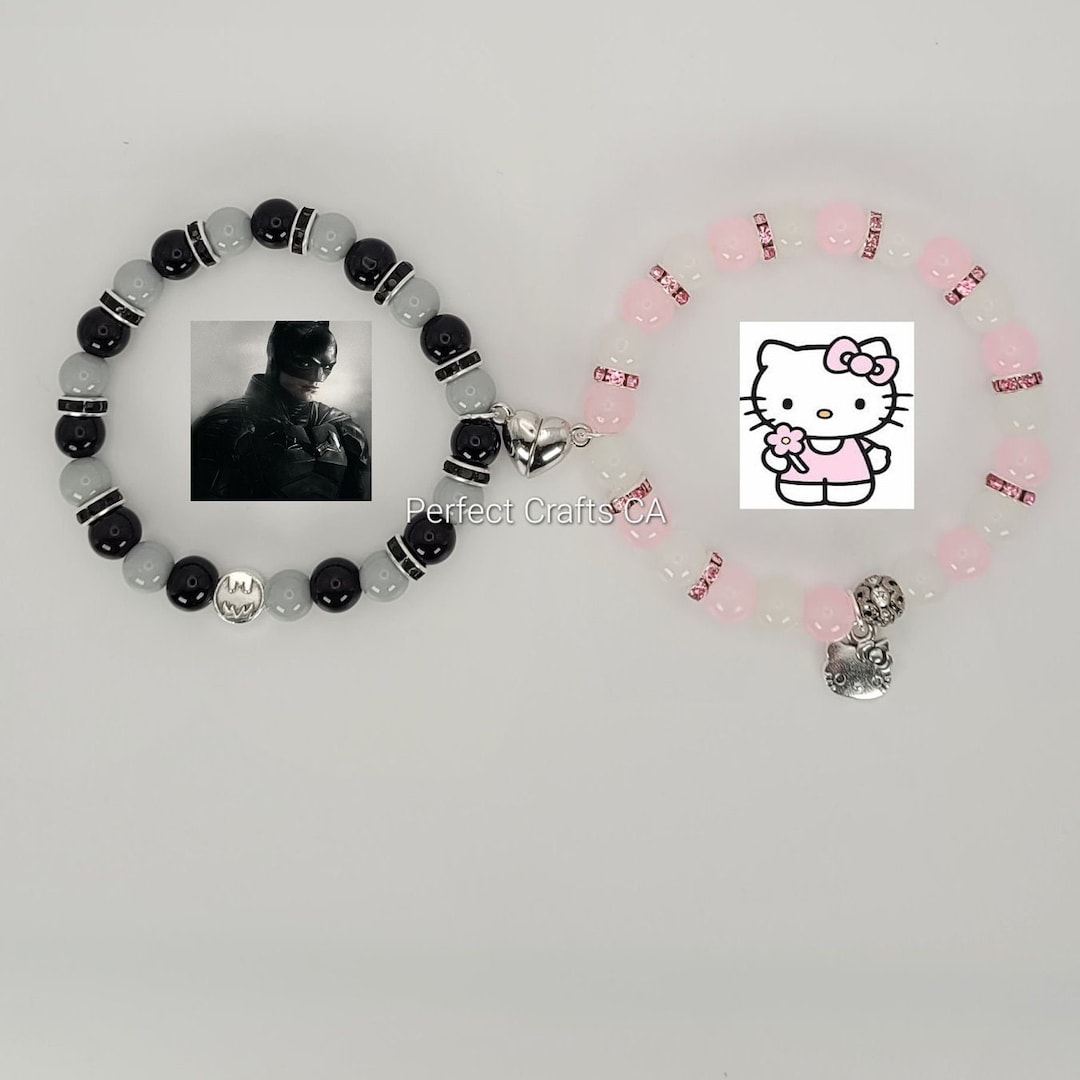 Set of 2 Matching Cartoon Bracelets, Hello Kitty and Bat, Matching ...