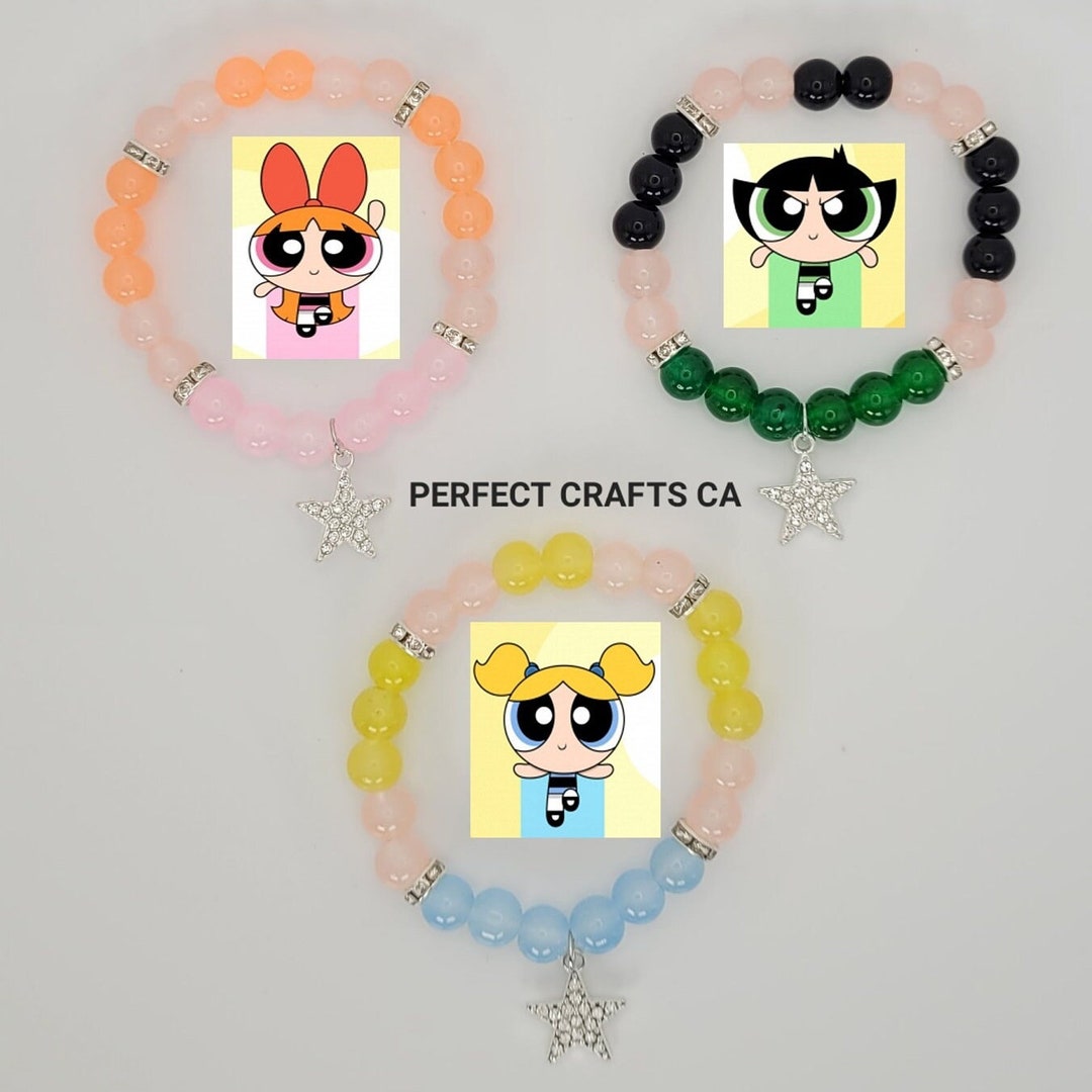 Set of 3 Matching Cartoon Bracelets Powerpuff Girls - Etsy