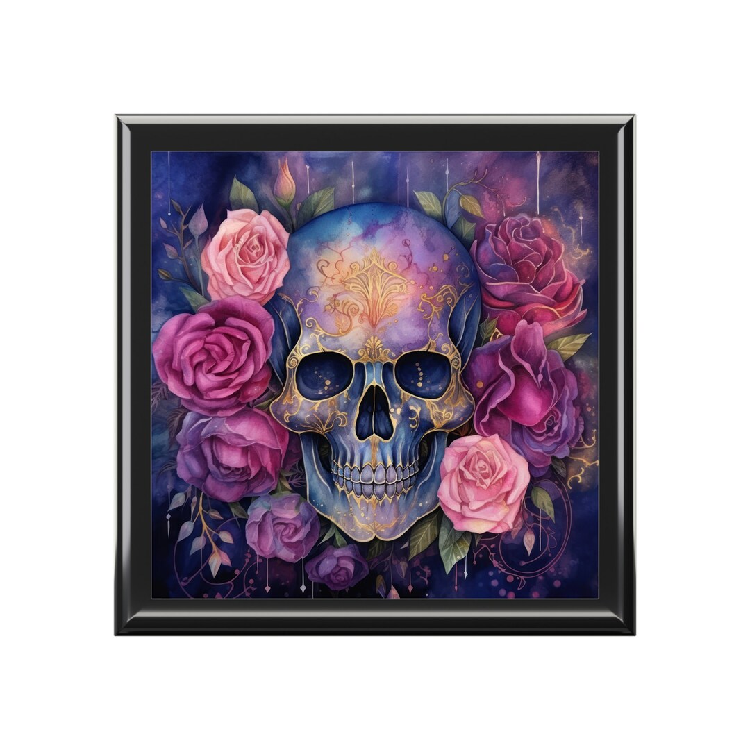 Spirit Skull Floral Keepsake Box Versatile Hold Your Oracle - Etsy