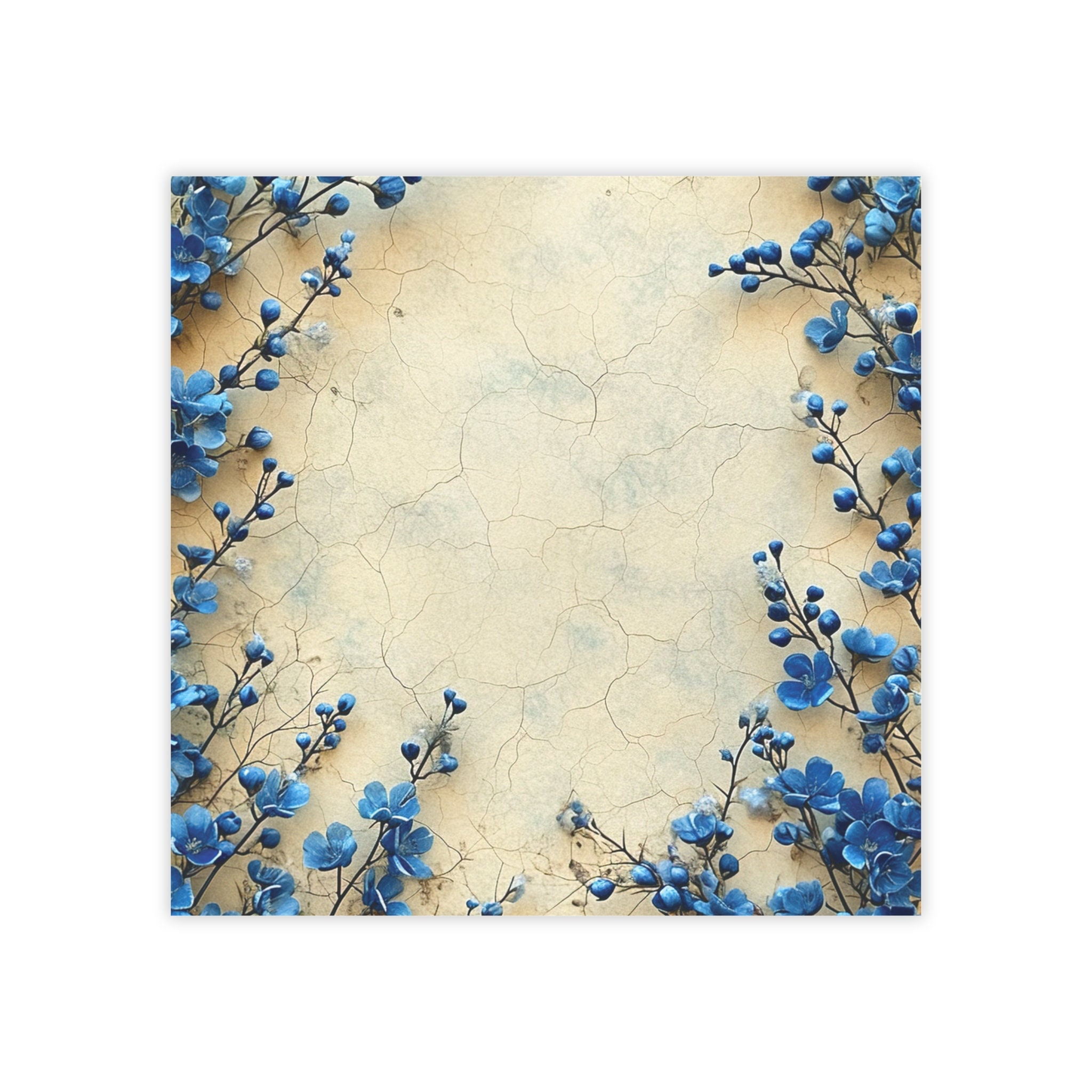 Blue Floral Post-it® Note Pads Designer Craquelure Style, Vintage Blue ...