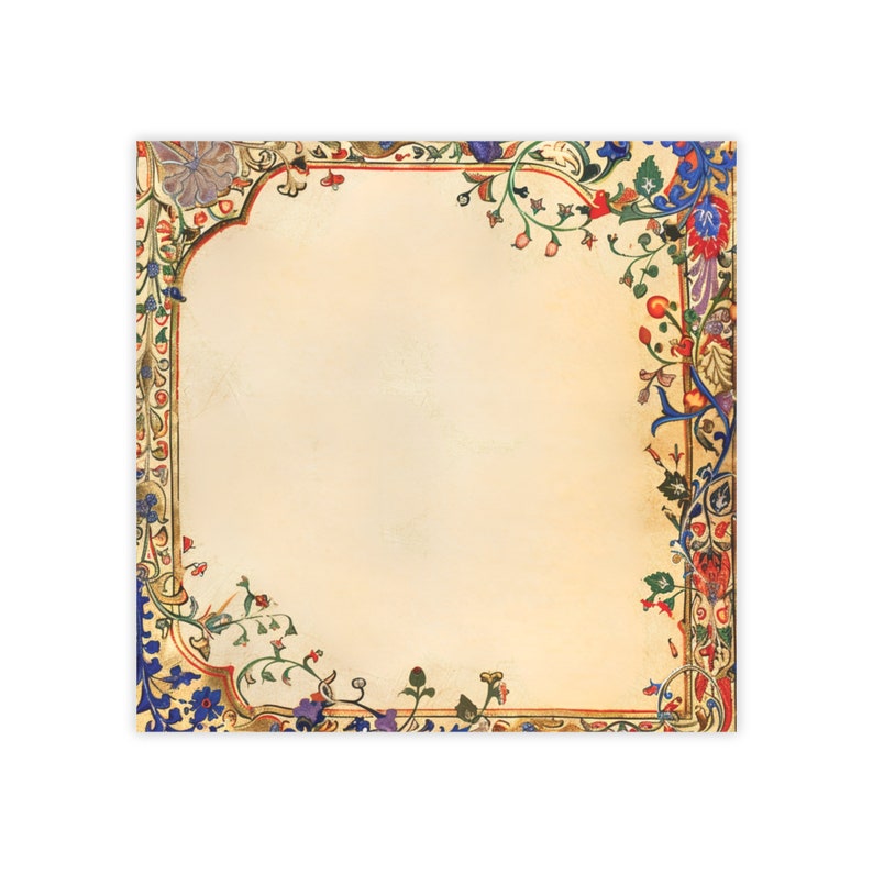 Medieval Garden Post-it® Note Pads Designer Illuminated Parchment ...