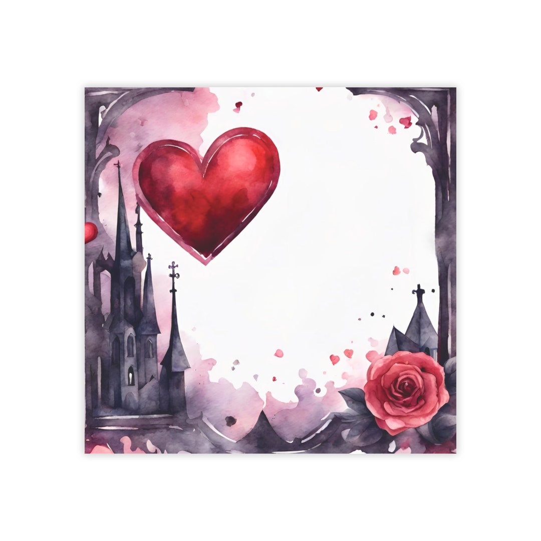 Love Cathedral Post-it® Note Pads Designer Goth Red Heart Black, Gothic ...
