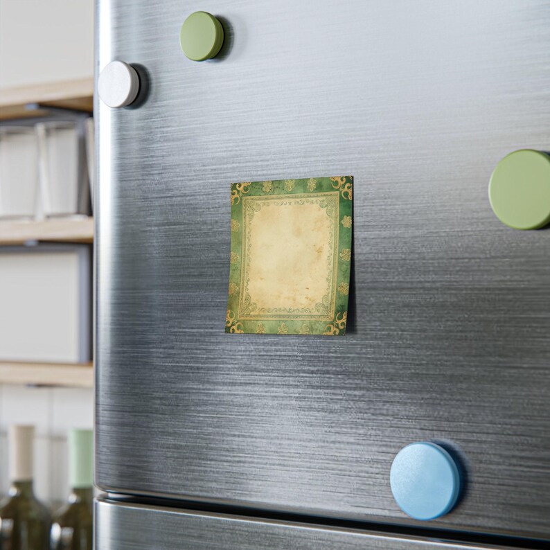 Irish Vintage Post-it® Note Pads - Designer - Green Gold Parchment ...