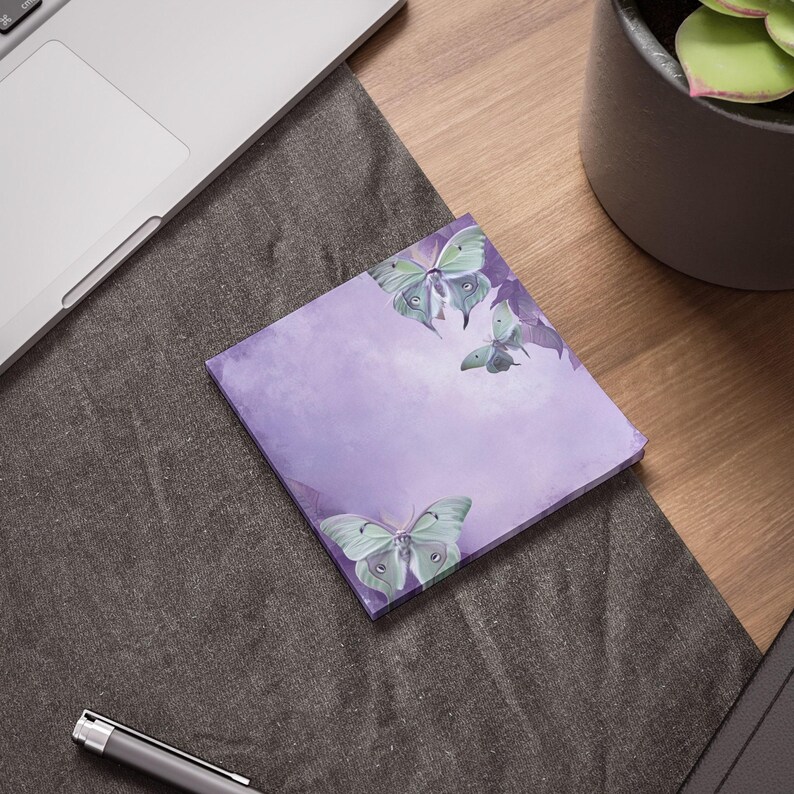 Luna Moths Post-it® Note Pads - Designer - Pastel Purple Violet ...