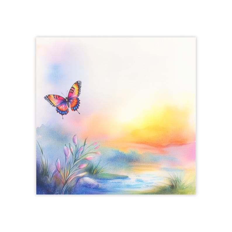 Butterfly Post-it® Note Pads - Designer - Floral Vibrant Watercolor ...