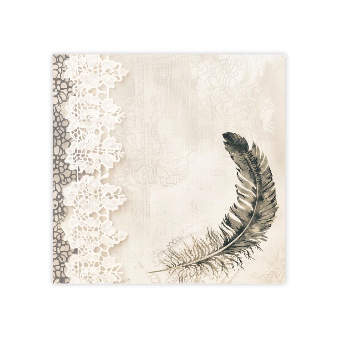 Black Feather Lace Post-it® Note Pads Quill Feather, Victorian Goth ...