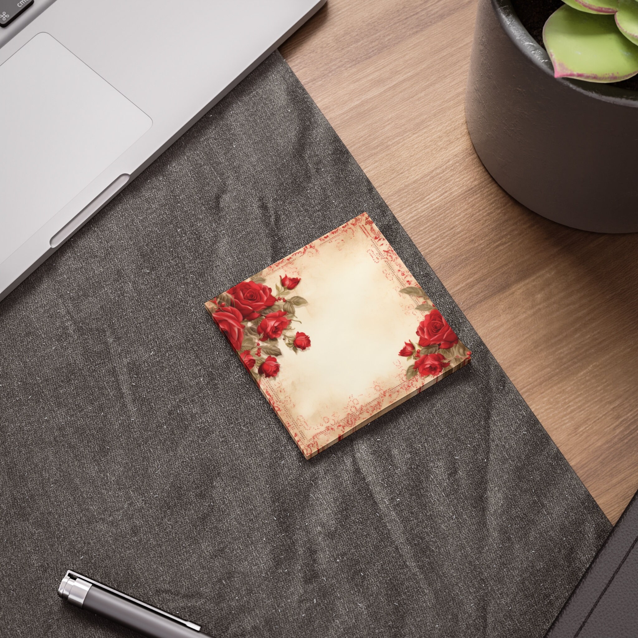 Romantic Roses Post-it® Note Pads Designer Red Roses, Sticky Notes ...