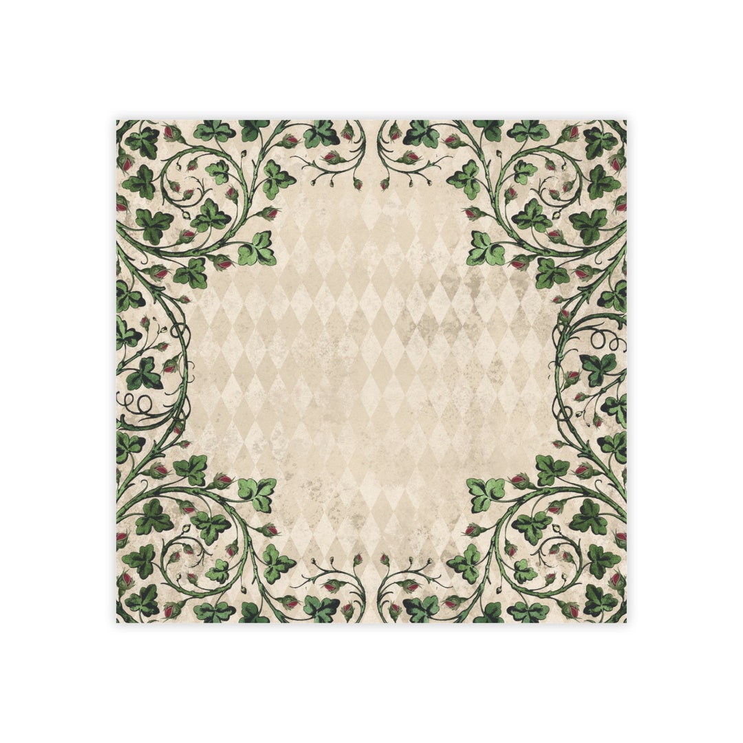 Medieval Post-it® Note Pads Designer Green Vines Leaf, Illuminated ...