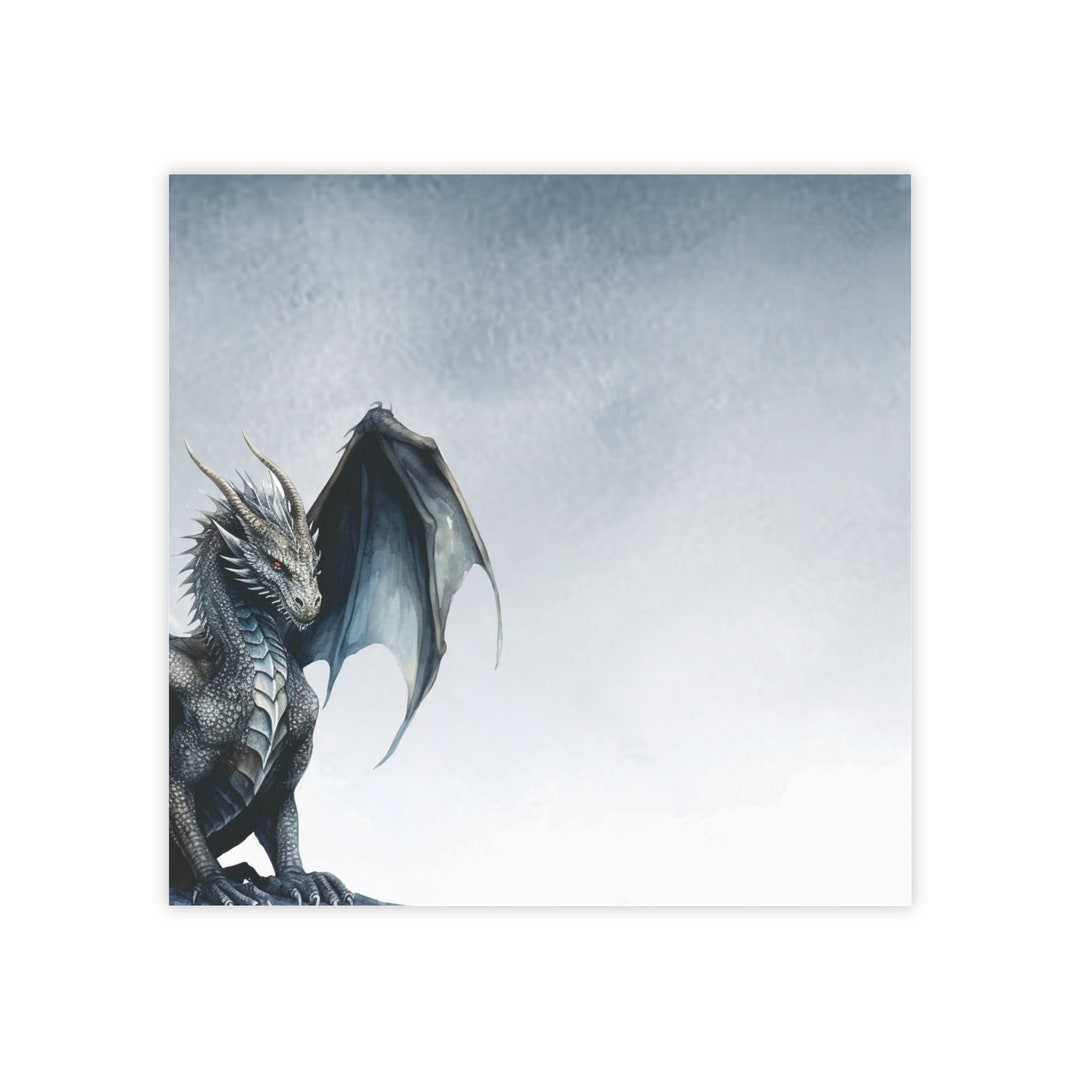 Dark Dragon Post-it® Note Pads - Designer - Black Gray Watercolor ...