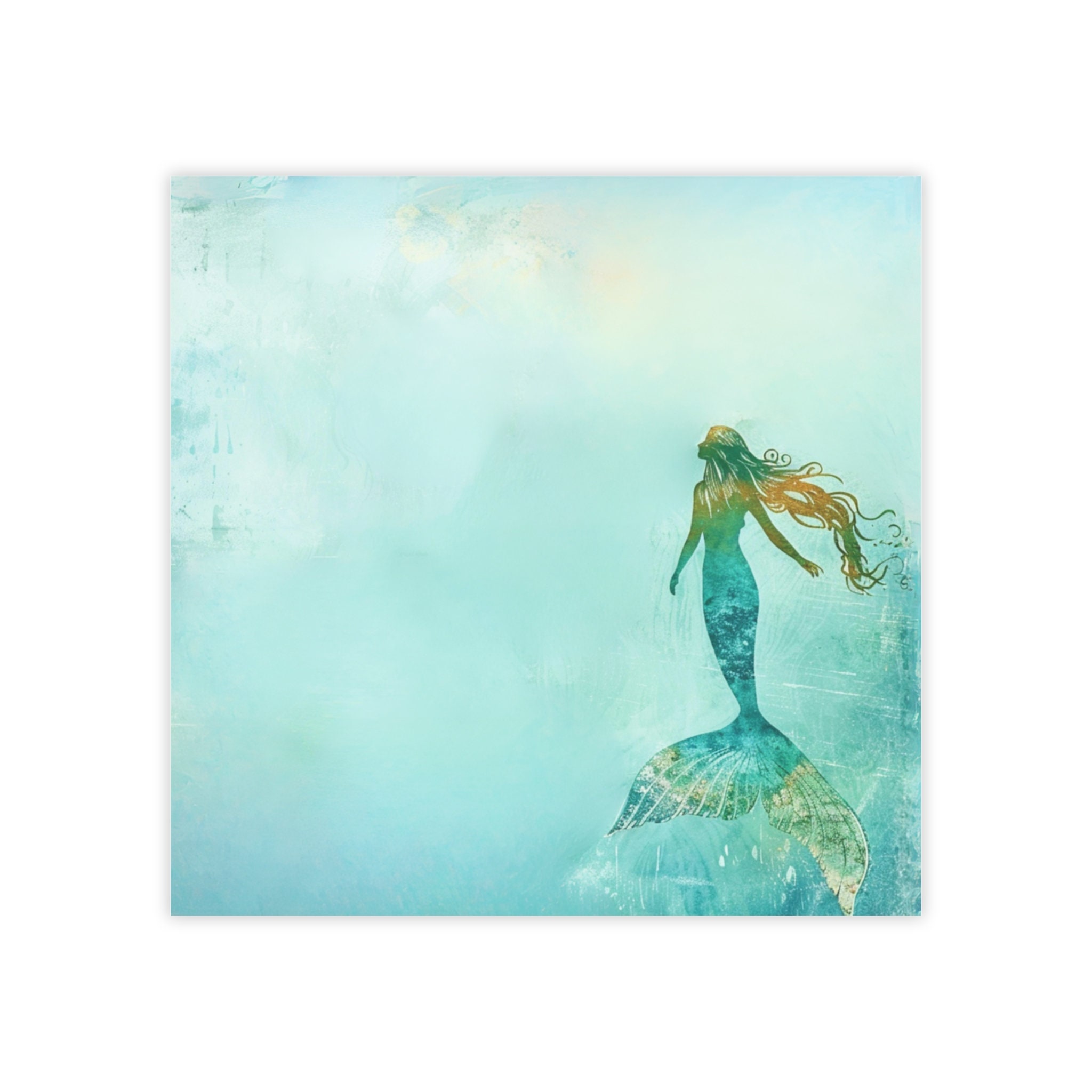 Mermaid Post-it® Note Pads Sea Ocean Blue Watercolor, Siren, Water ...