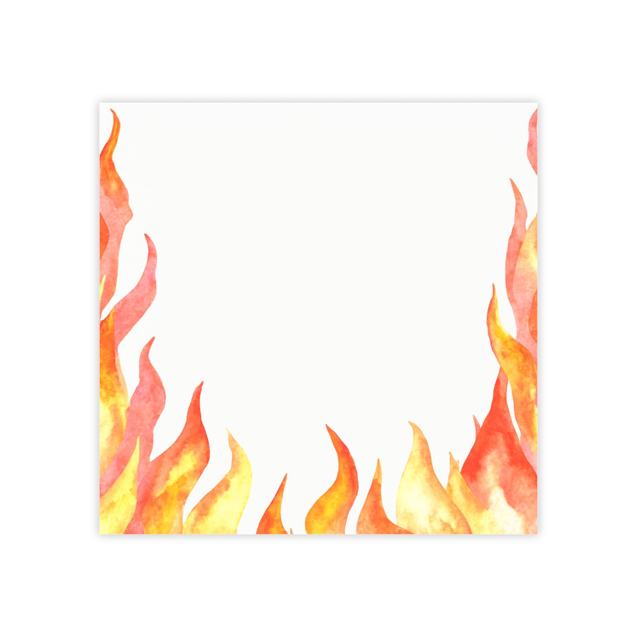 Flames Post-it® Note Pads Designer Flames Watercolor, Flaming Fire ...