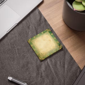 Irish Vintage Post-it® Note Pads - Designer - Green Gold Parchment ...