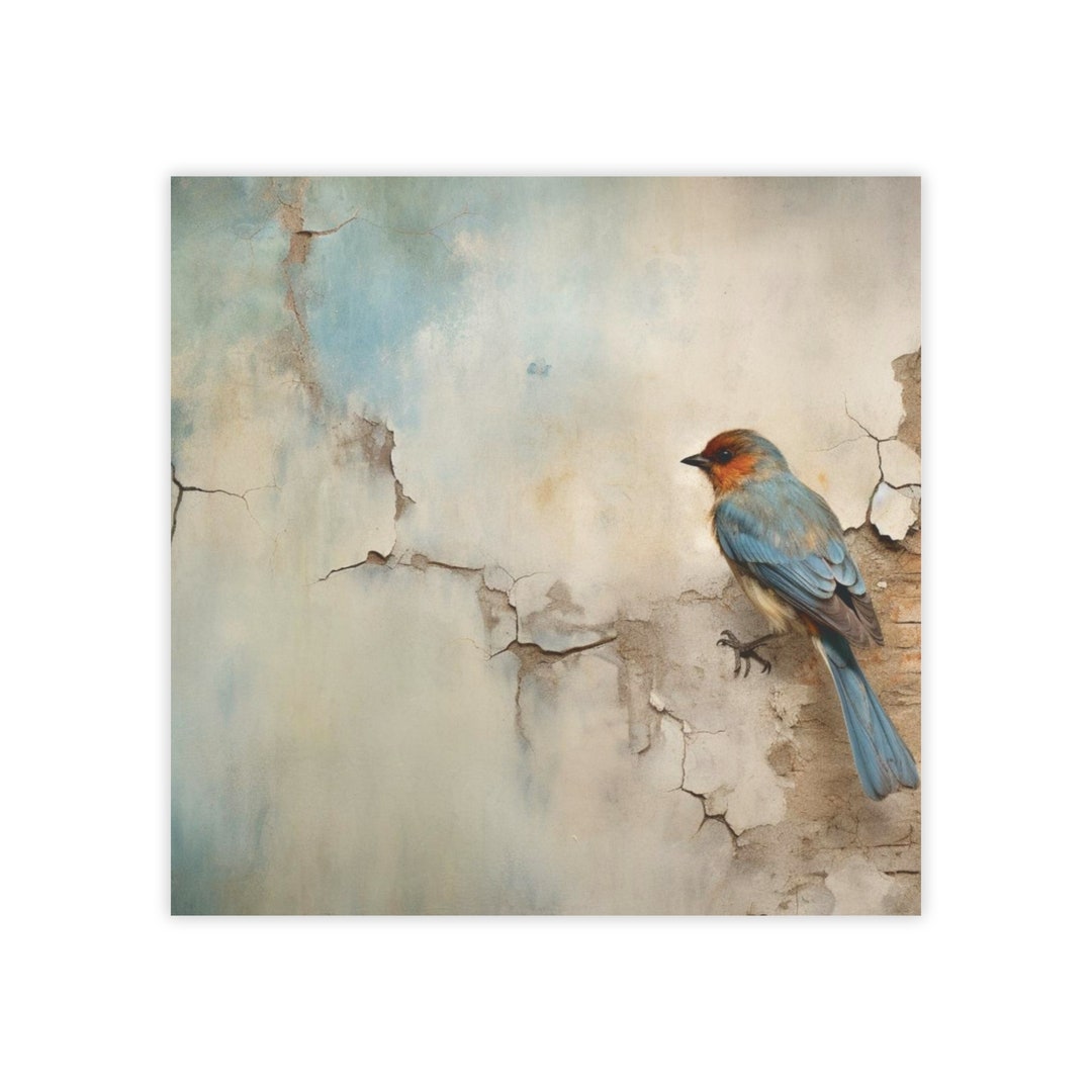 Bird Post-it® Note Pads - Designer - Sticky Notes, Blue Grunge ...