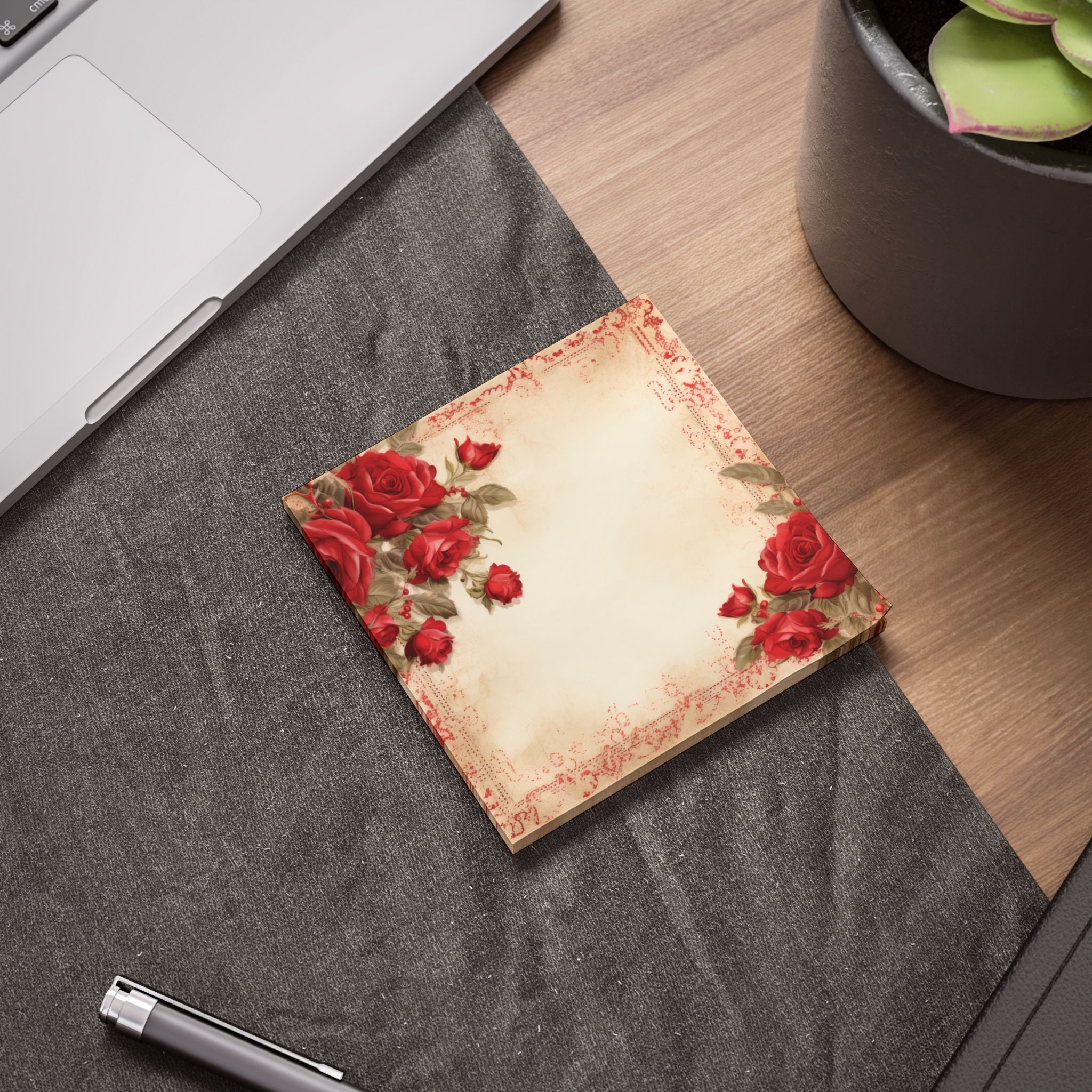 Romantic Roses Post-it® Note Pads Designer Red Roses, Sticky Notes ...