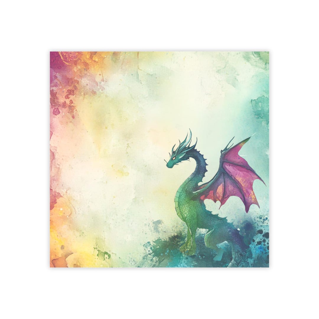 Green Dragon Post-it® Note Pad - Designer - Drake, Wyvern, Distressed ...