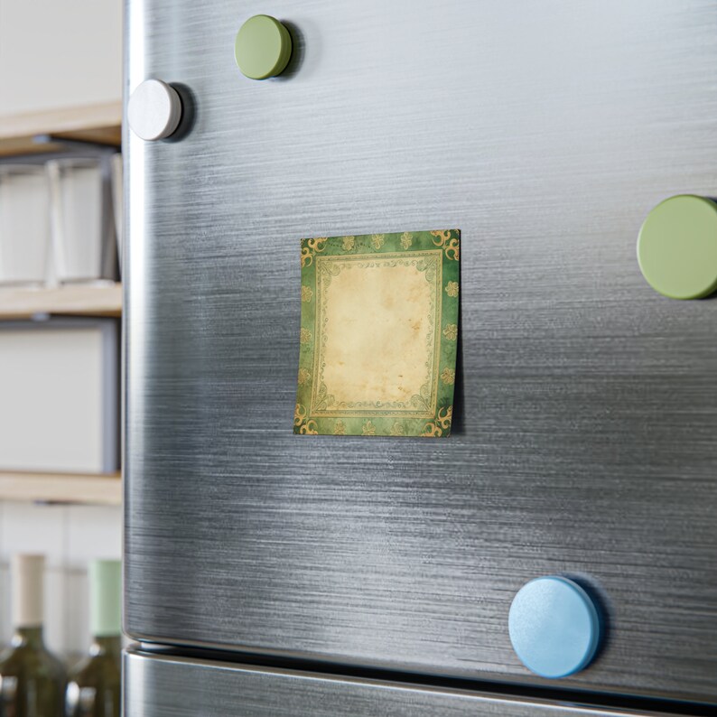 Irish Vintage Post-it® Note Pads - Designer - Green Gold Parchment ...