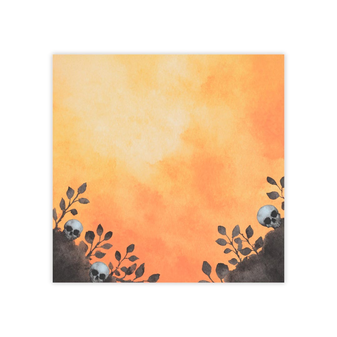 Skulls Post-it® Note Pads - Designer - Orange Watercolor Wash ...