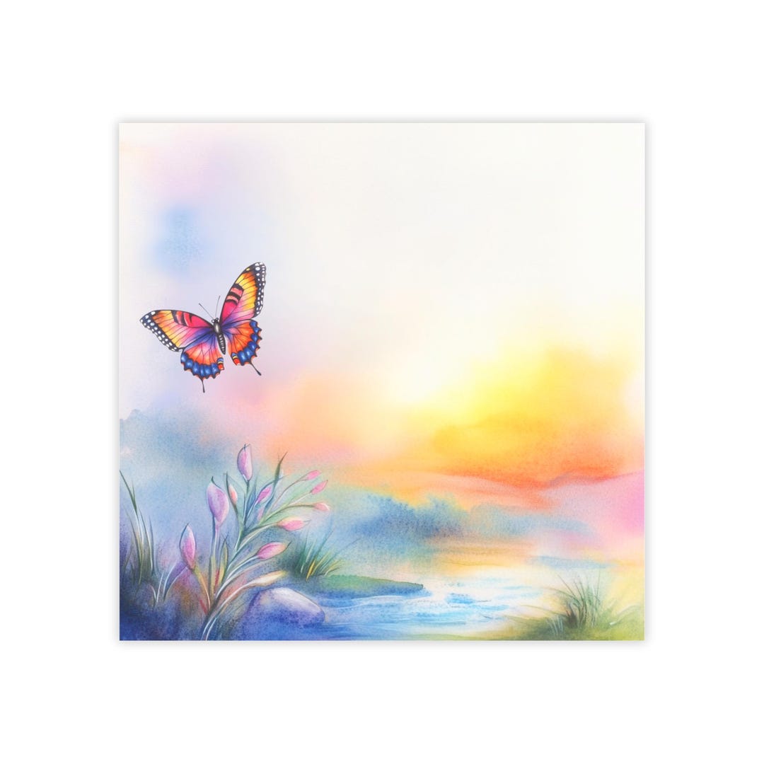 Butterfly Post-it® Note Pads - Designer - Floral Vibrant Watercolor ...