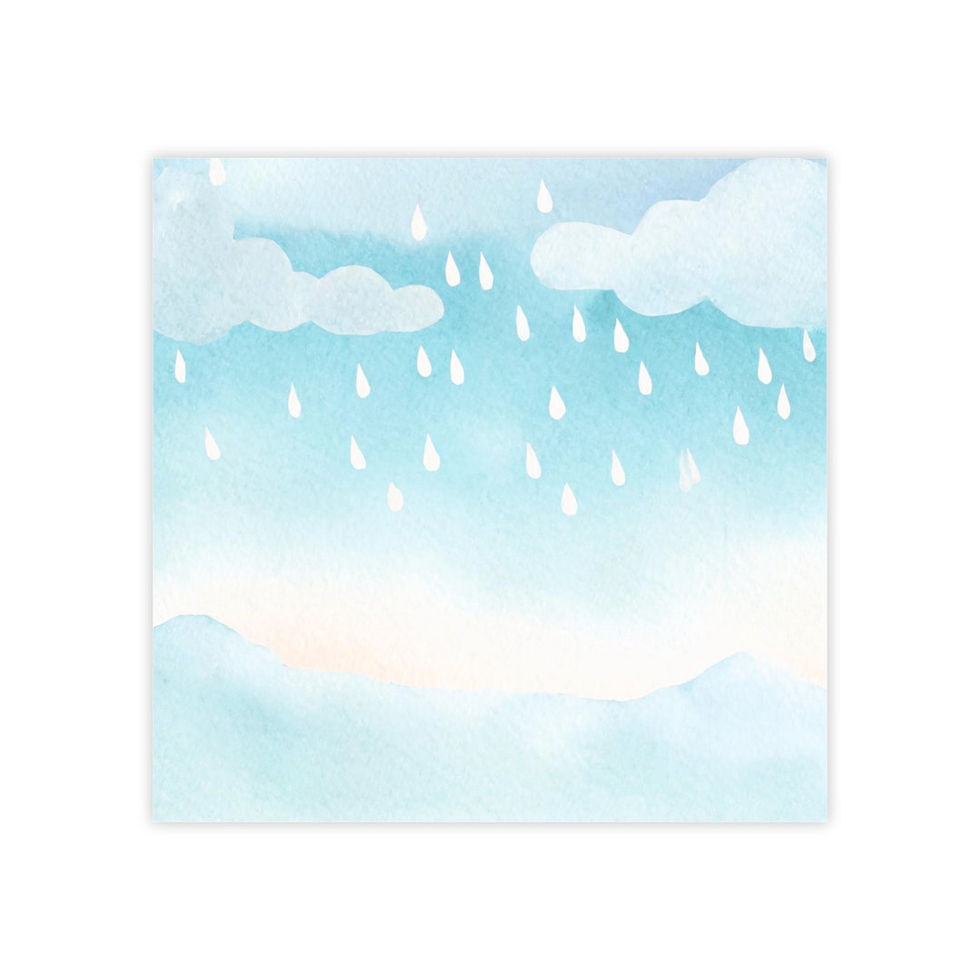 Rain Post-it® Note Pads - Designer - Rainfall, Raindrops, Clouds Sky ...