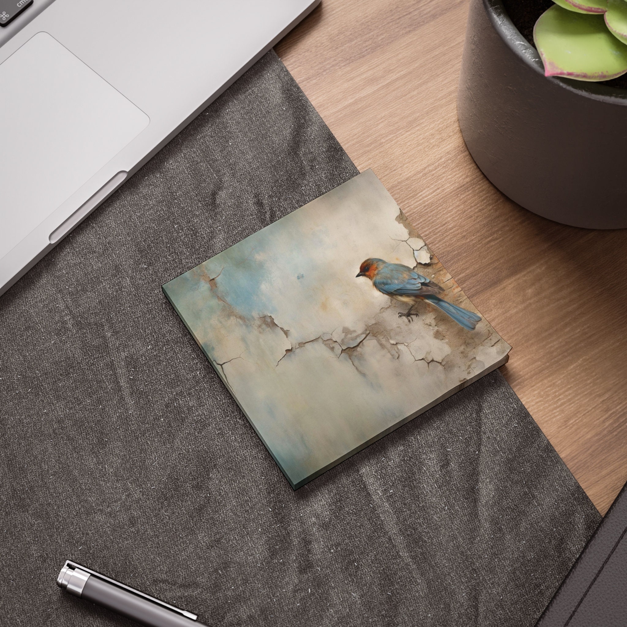 Bird Post-it® Note Pads - Designer - Sticky Notes, Blue Grunge ...