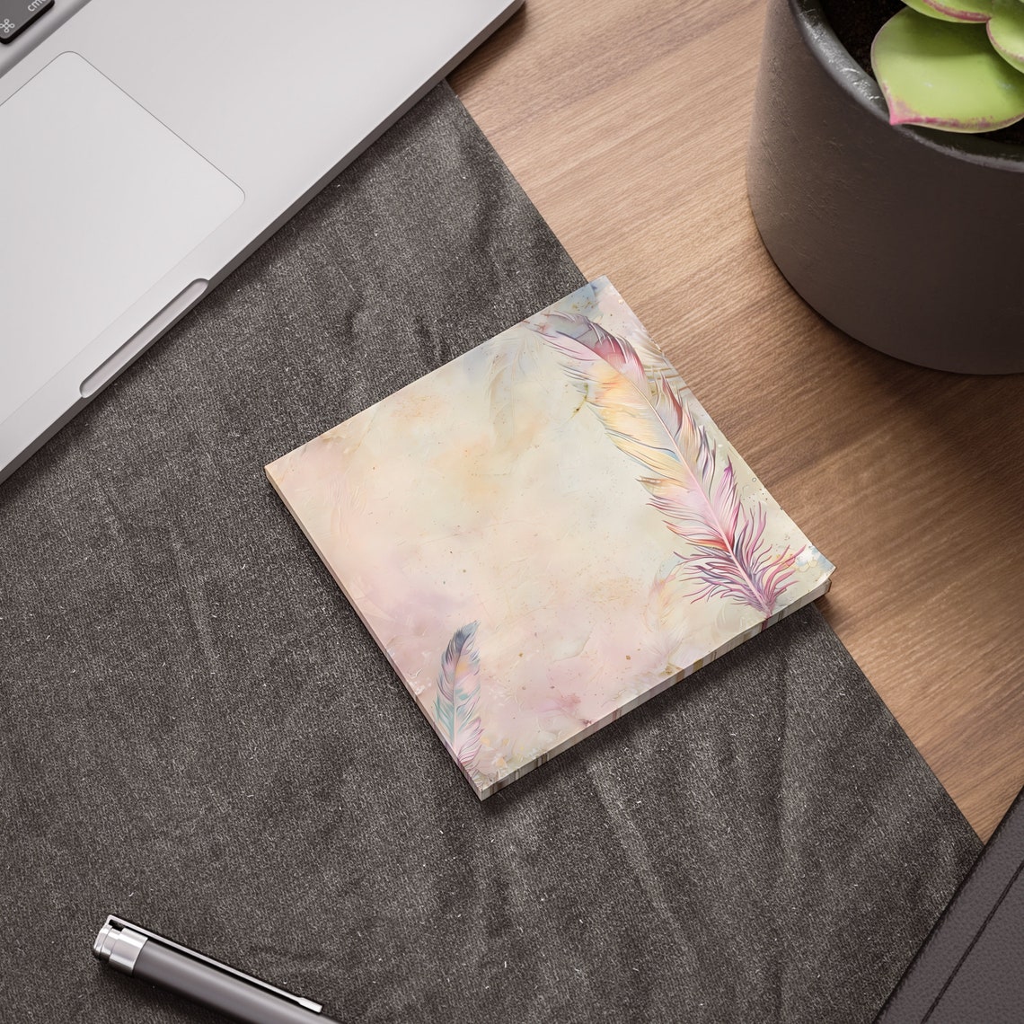 Spring Feathers Post-it® Note Pads Designer Watercolor Pastel, Sticky ...