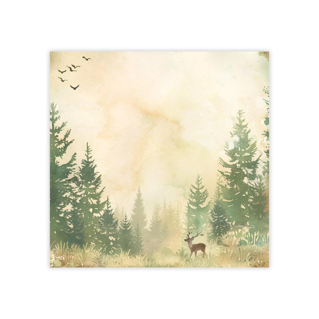 Deer in the Forest Post-it® Note Pad - Designer - Rustic Woods ...