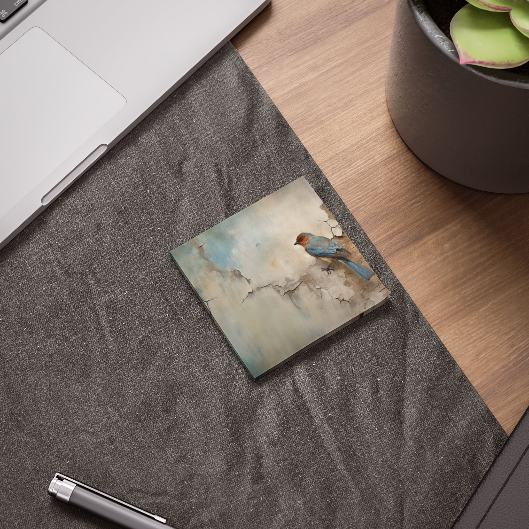 Bird Post-it® Note Pads - Designer - Sticky Notes, Blue Grunge ...